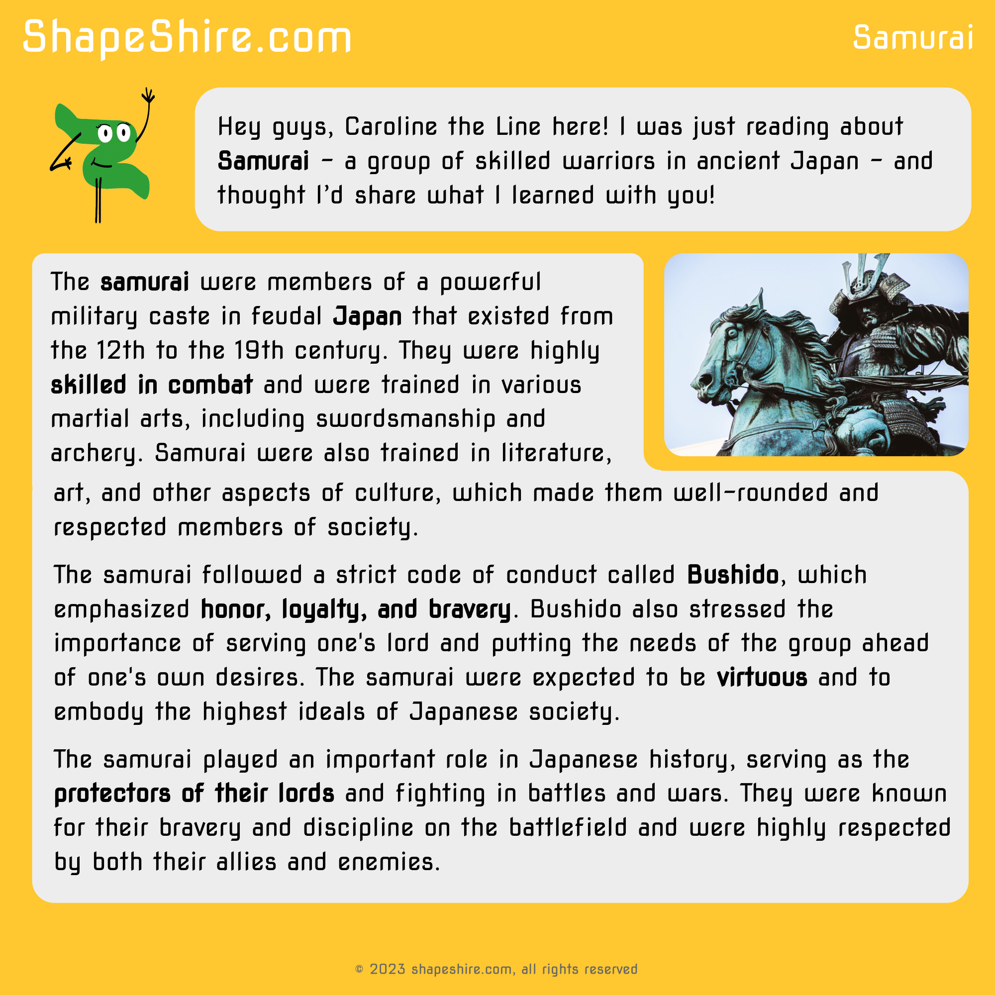 Let’s learn about the Samurai - ShapeShire