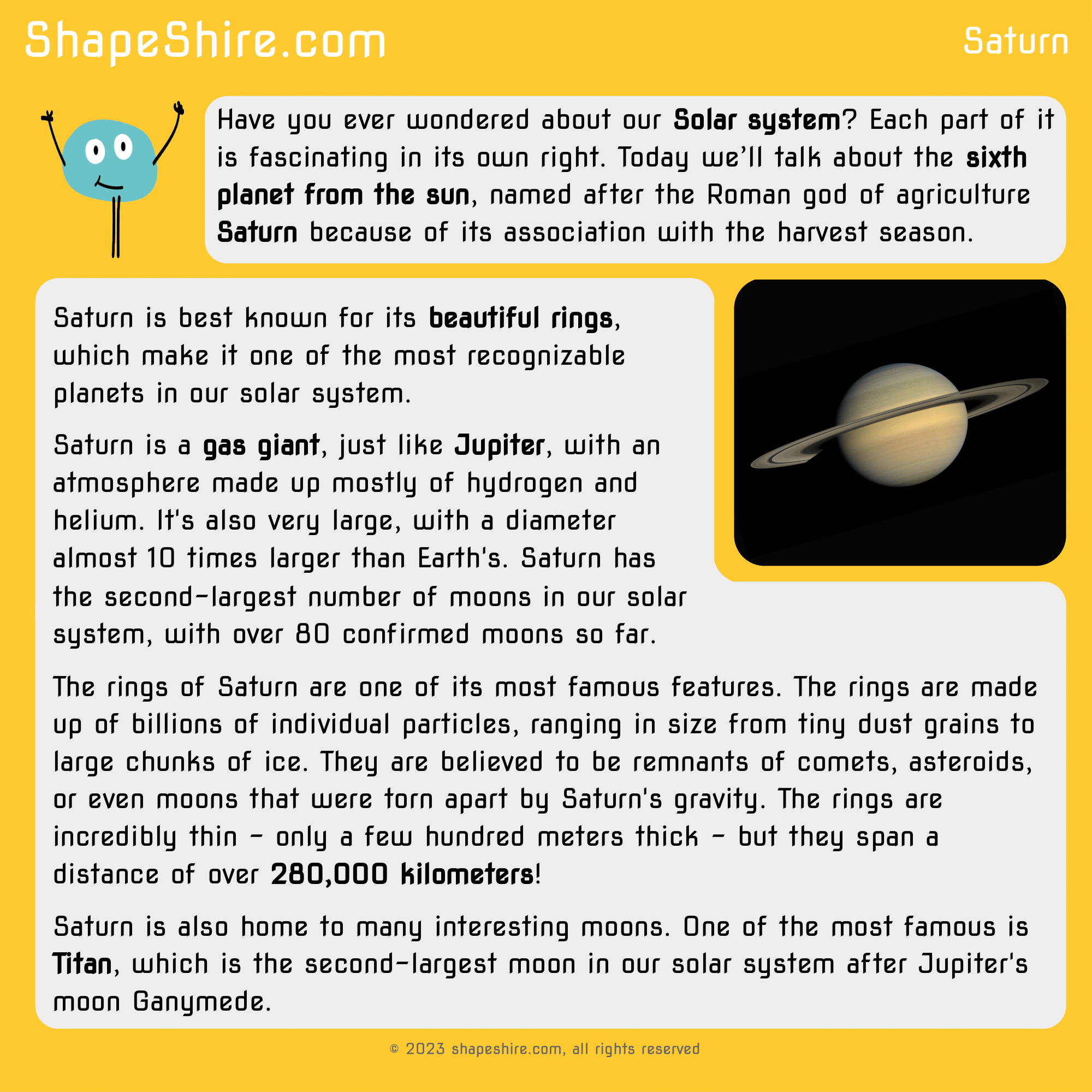 Let’s learn about Saturn - ShapeShire