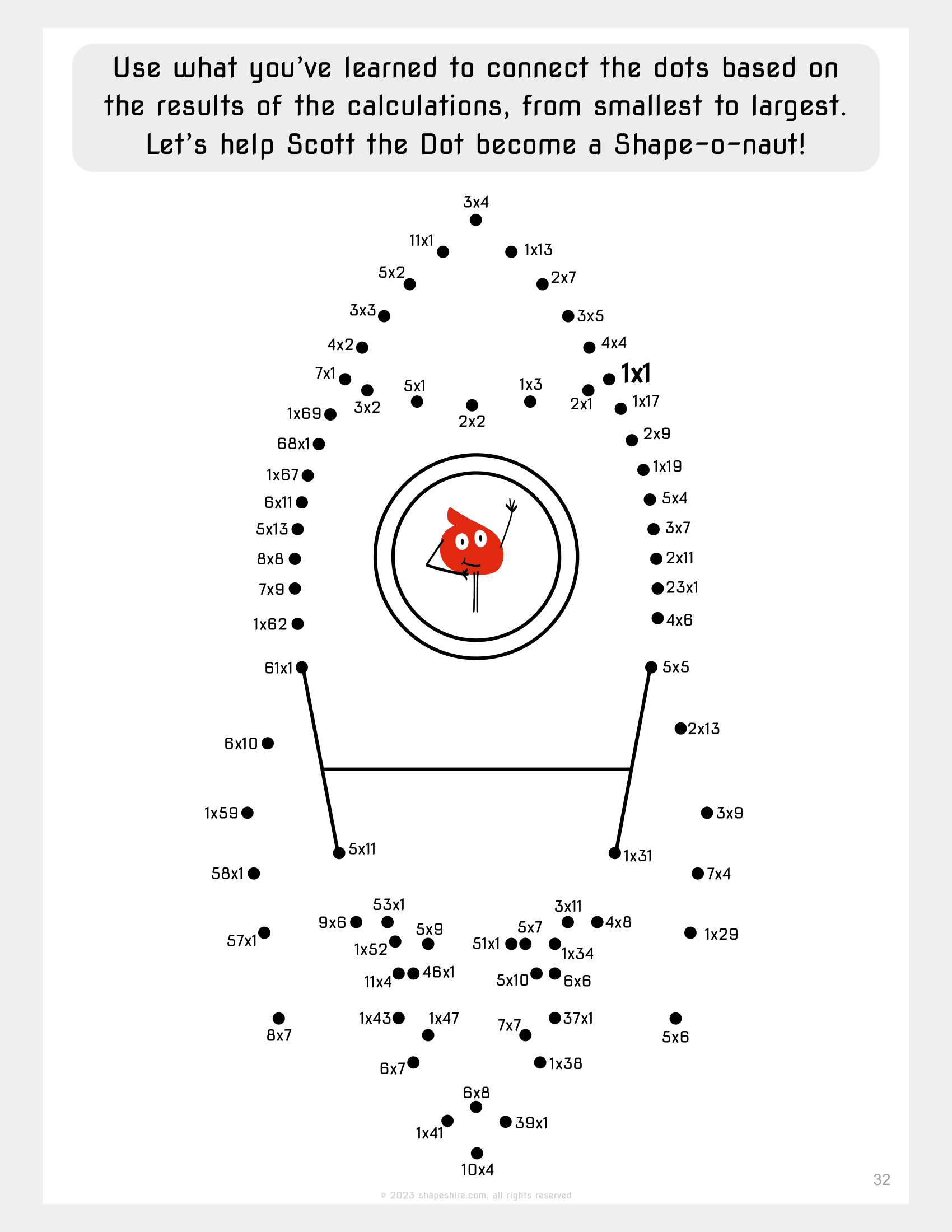 Starting Point Worksheet #07 - Multiplication - ShapeShire