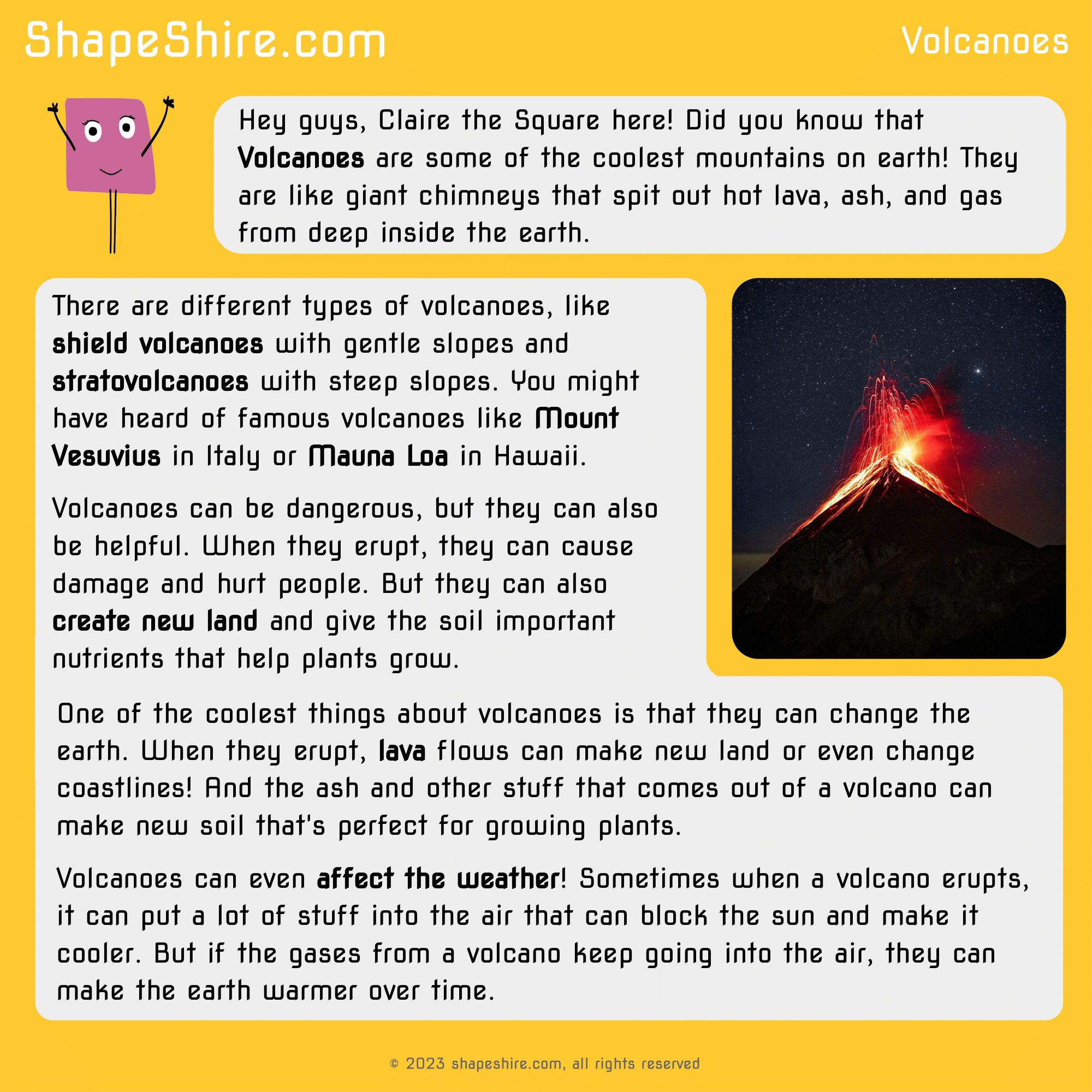 Let’s learn about Volcanoes - ShapeShire